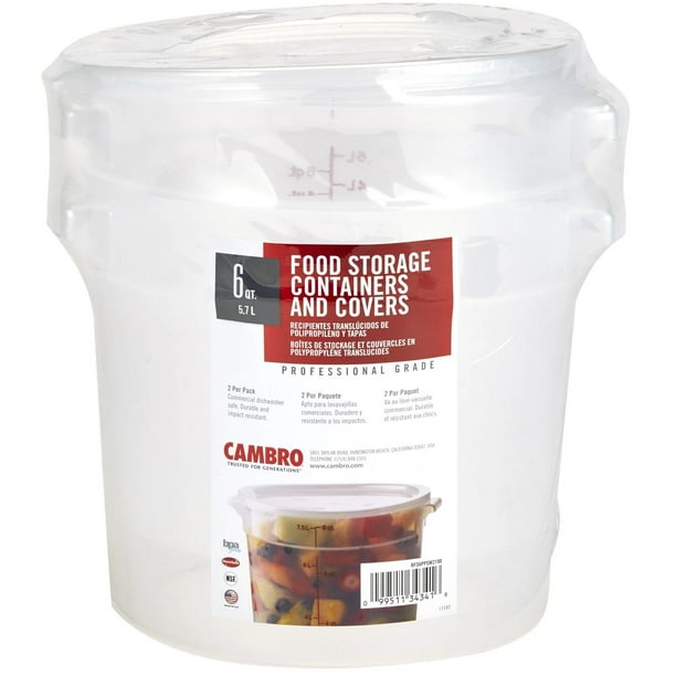 Cambro Round Translucent Container with Lid (6 qt., 2 pk.) - Walmart ...