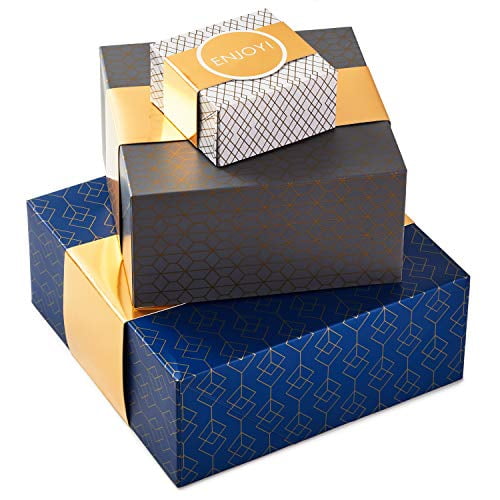Hallmark Christmas Multi-color Paper Gift Boxes, with Wrap Bands 3 ...