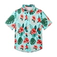 Boys Print Shirt Casual Short Sleeve Button Down Summer Beach ...