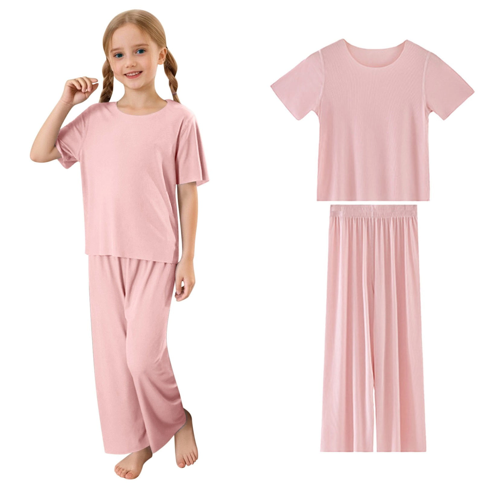 Click here for Hiiyo Big Girls Pajamas Short Sleeve T-Shirt And P... prices