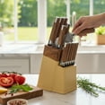 13 Pcs Kitchen Knife Set With Block And Sharpener High Carbon Stainless ...