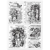 Vintage Telephone Booths Clear Stamps Word Letters Background Clear ...