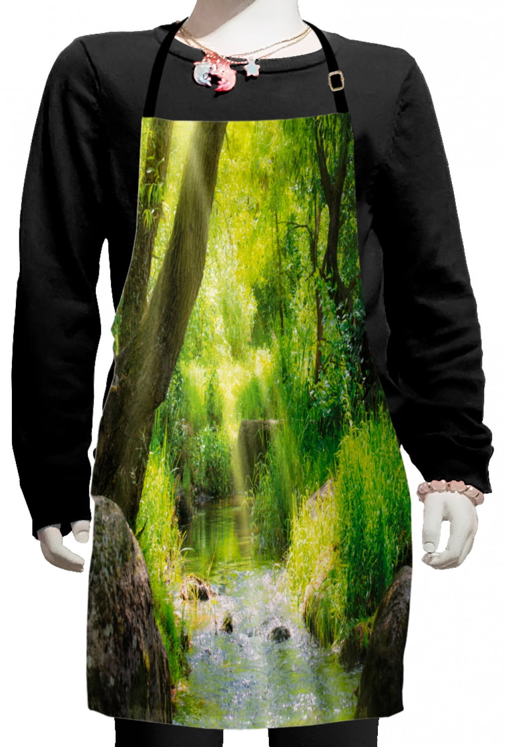 Forest Kids Apron, Stream Cascade in Tropical Forest Among Trees Jungle ...
