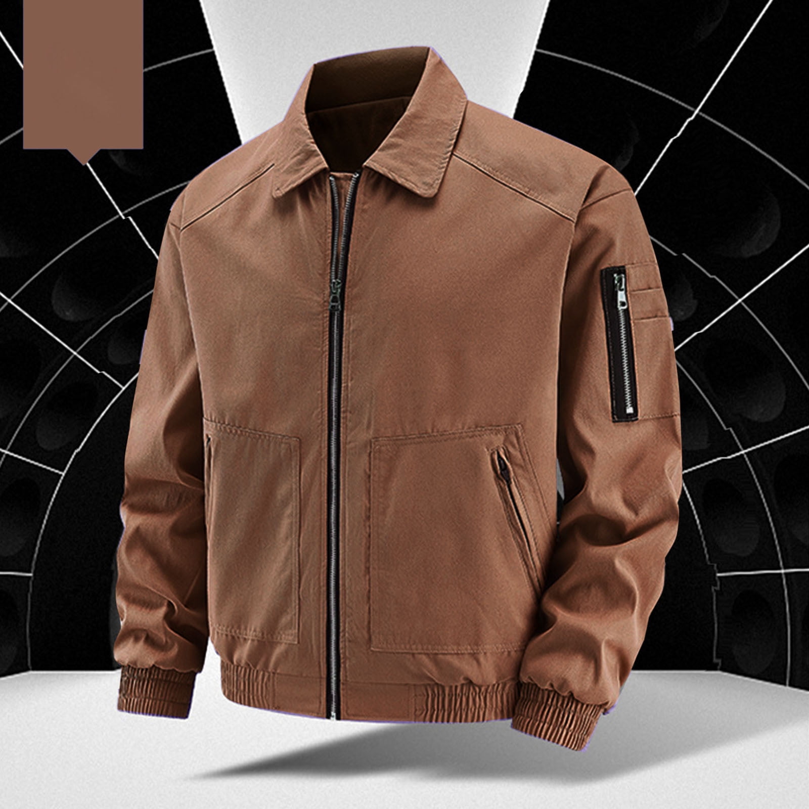 Click here for Styesk Jackets For Men Men Solid Zipper Pocket Tur... prices