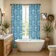 Blue Woven Texture Blackout Curtains 84 Inches Long, Modern Minimalist ...