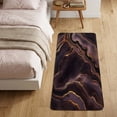 Abstract Marble Texture Washable Runner Rug 1.4x4 ft Purple Gold Modern ...