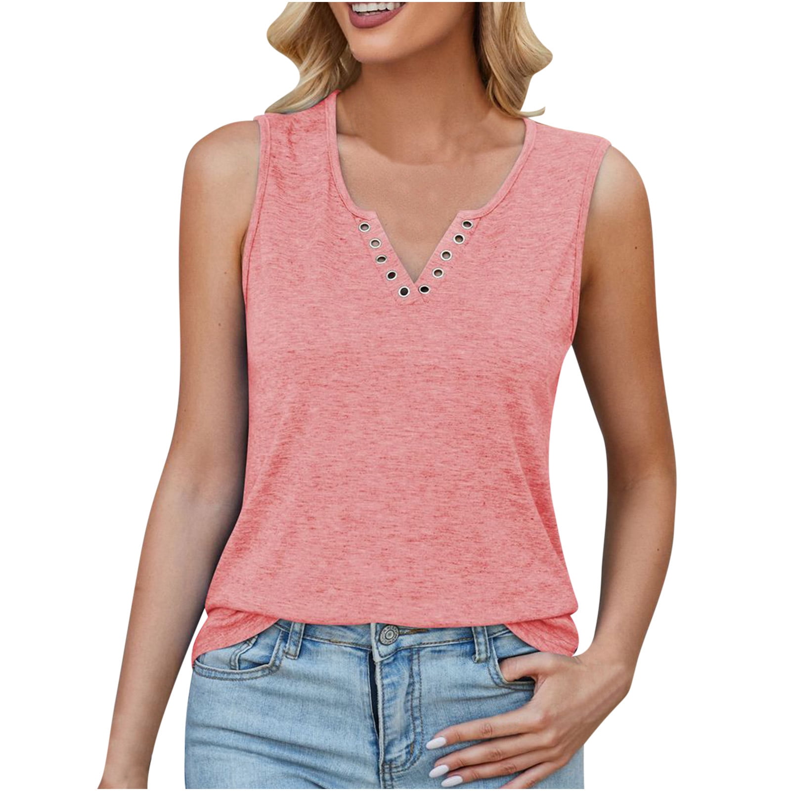 Click here for Timegard Tank Tops For Women V-Neck Solid Color Sl... prices