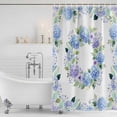 Blue Purple Hydrangea Shower Curtains for Bathroom, Waterproof Fabric ...