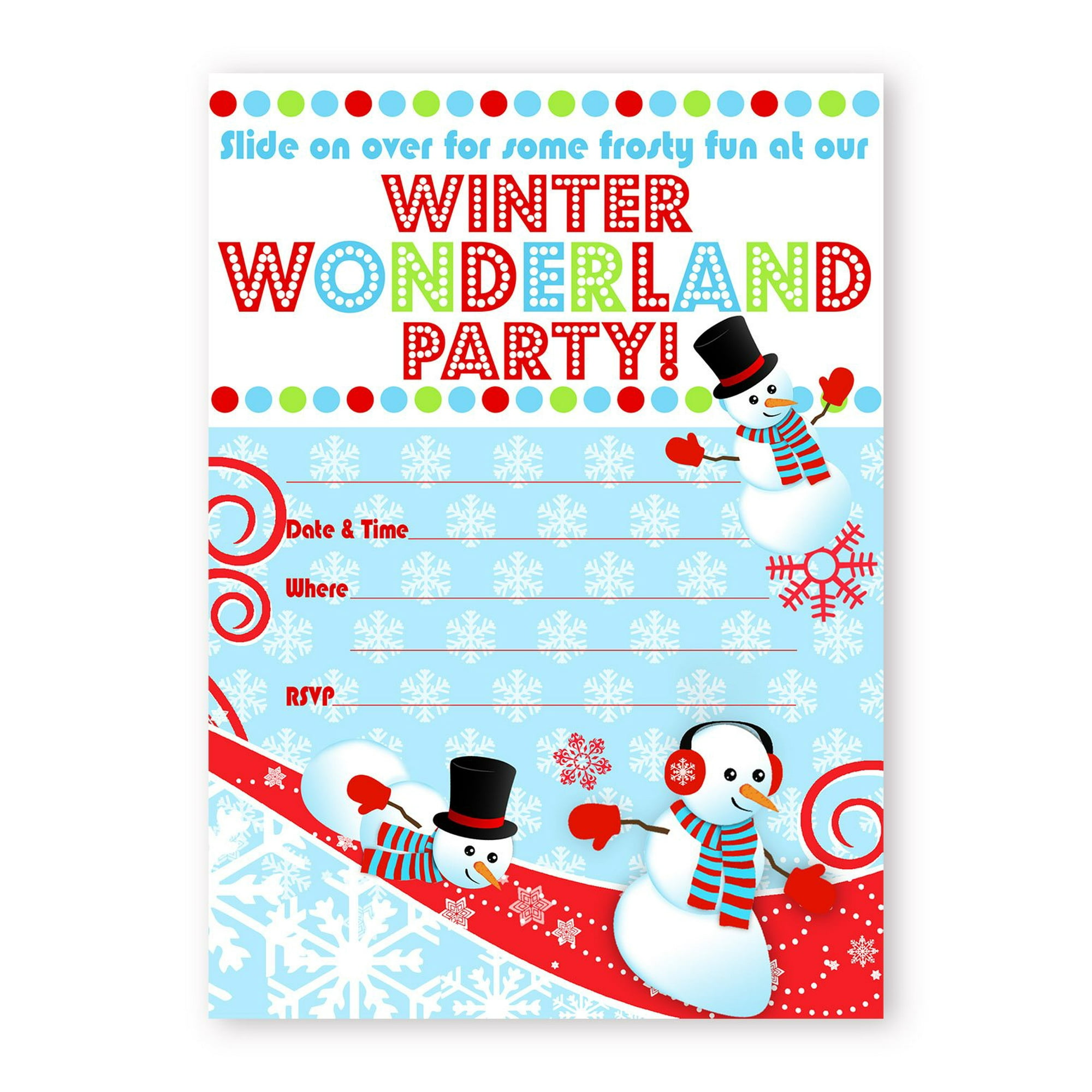 Winter Wonderland Christmas Party Invitations