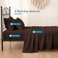 4 Piece Cot Sheets Set Chocolate Solid Size ( 33" x 75"), 100% Egyptian ...