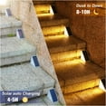 Solar Stair Lights 6 Pack, Step Outdoor Waterproof IP67, LED Light ...