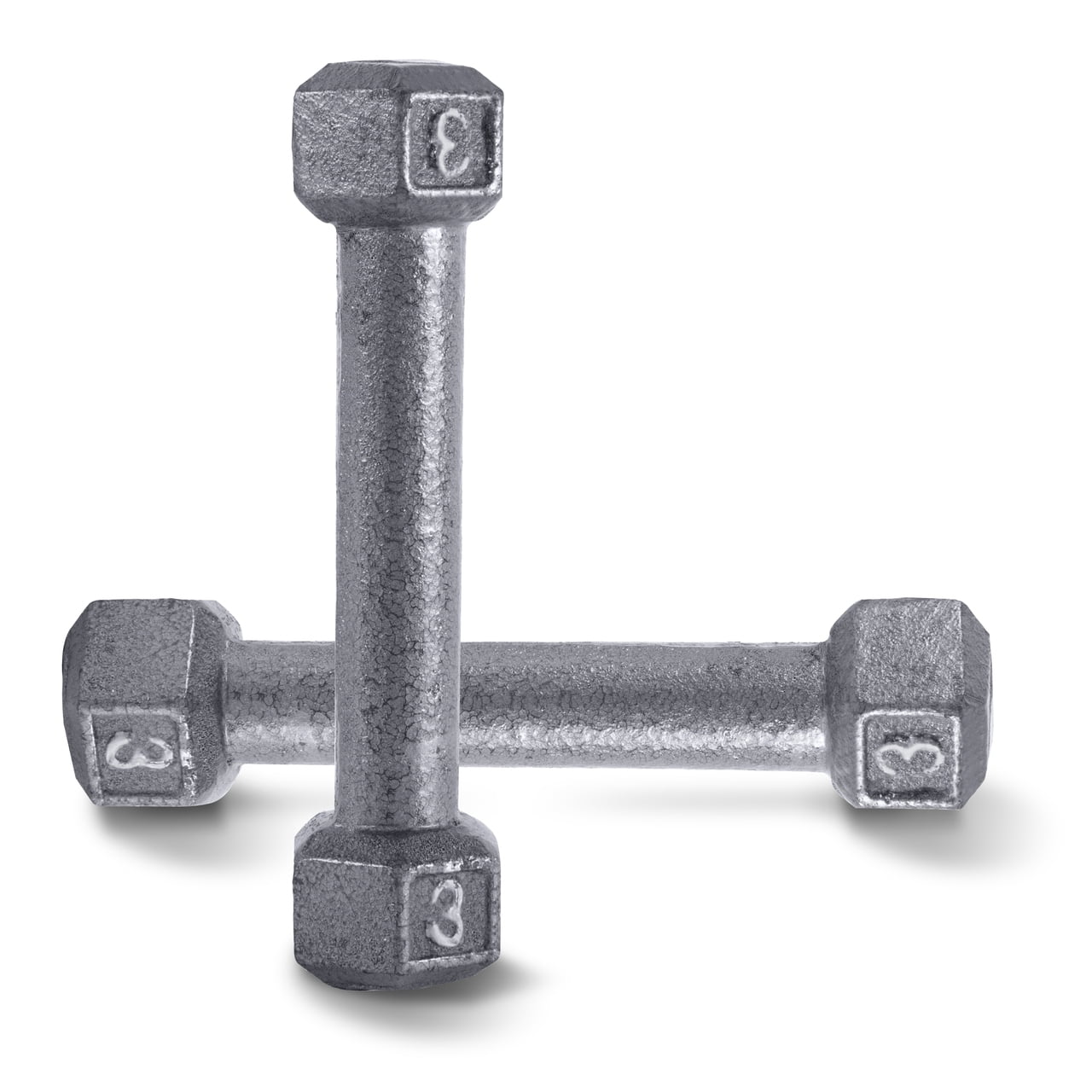 WF Athletic Supply Cast Iron Solid Hexagon Gray Dumbbells, Strength ...