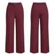 DPTALR Women's Solid Color High Waist Elastic Waist Straight Wide Leg ...