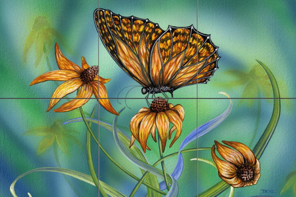 Tile Mural Kitchen Backsplash - Summer Wings-DF - by Denise Freeman ...