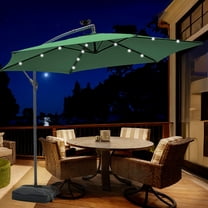 Autlaycil 10 ft Cantilever Offset Outdoor Patio Umbrella with Base ...