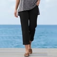 Cotton Pants For Women Elastic Waist Casual Solid Color Straight Tube ...