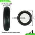 Solid Rubber 4.80/4.00-8 Tire and Wheel with 1 Inch Bore, Universal 3-6 ...