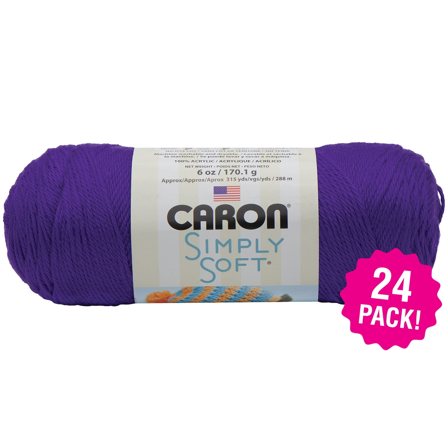 Caron Simply Soft Solids Yarn - Iris, Multipack of 24 - Walmart.com