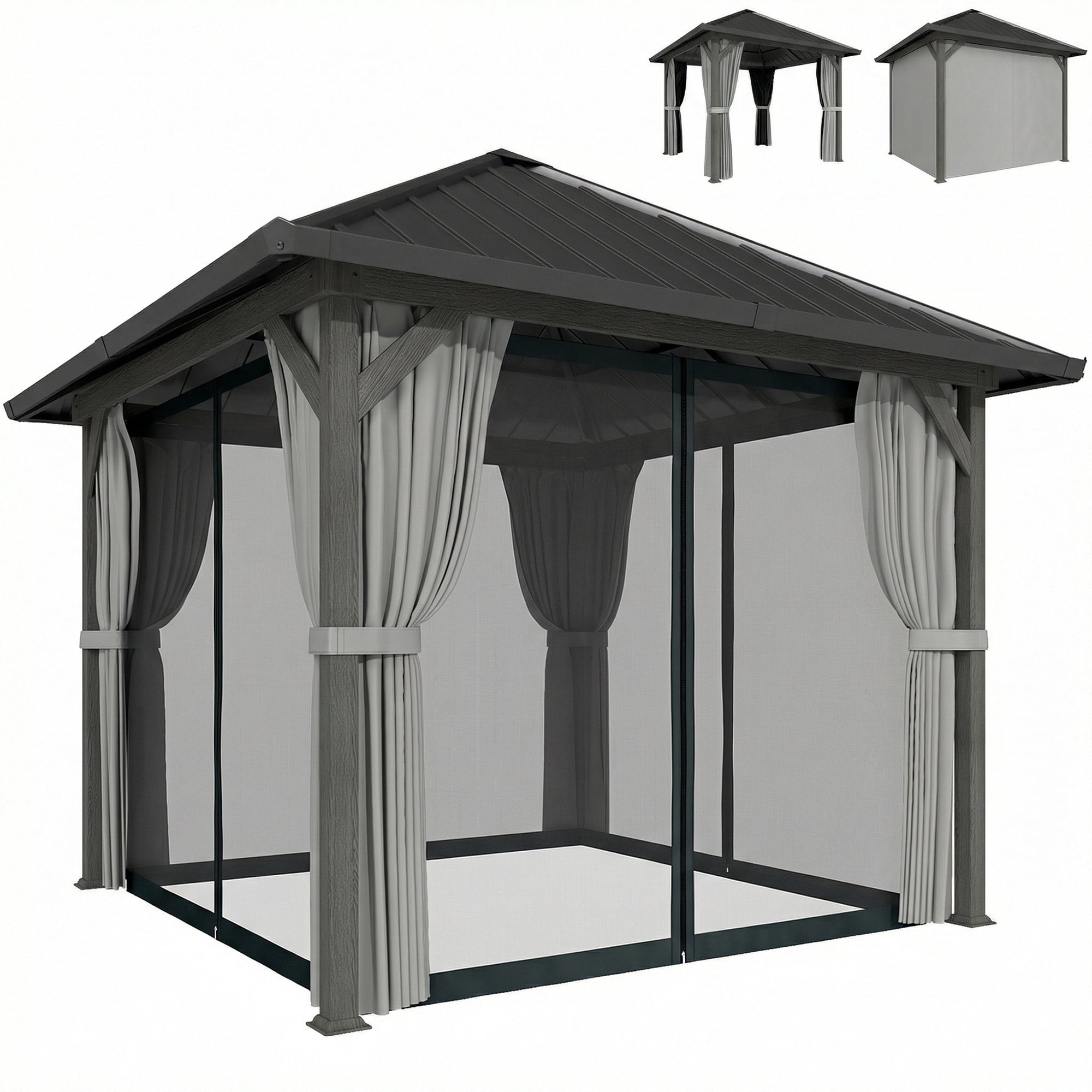Click here for Outsunny 10 X 10 Hardtop Gazebo With Steel Roof  N... prices