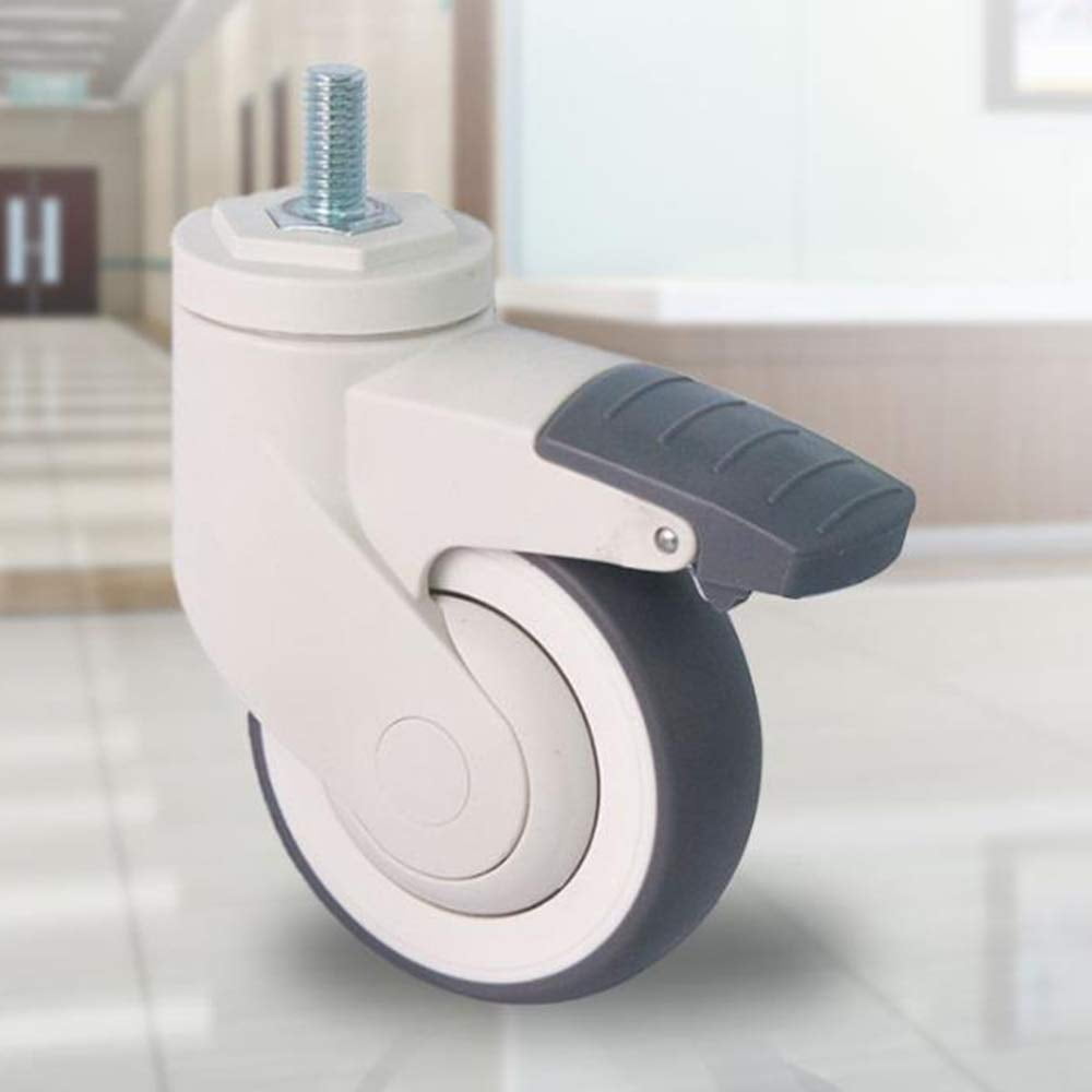 Rubber Caster Wheels Threaded Stem Casters M12*25mm Swivel Castors with ...