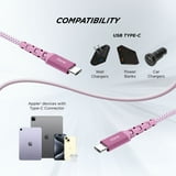 iHome 6' USB-C to USB-C Cable, Nylon with Wrap, Pink - Walmart.com