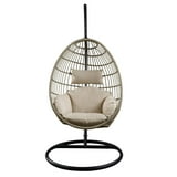 Outdoor Swing Egg Chair, Modern Patio Swing Chair with Stand and ...