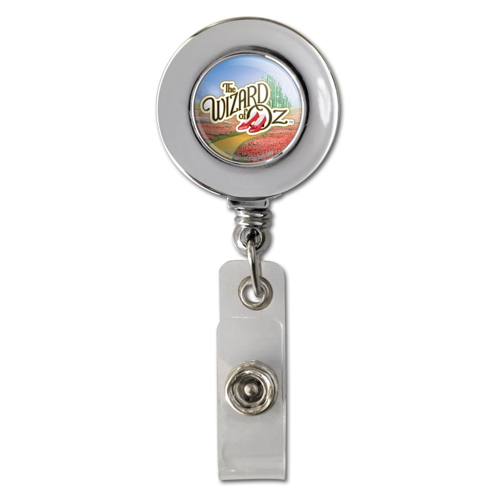 The Wizard of Oz Ruby Slippers Logo Retractable Reel Chrome Badge ID ...
