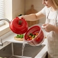 Eqslft Hand-Cranked Double Layer Fruit Cleaner Basket, Vegetable ...