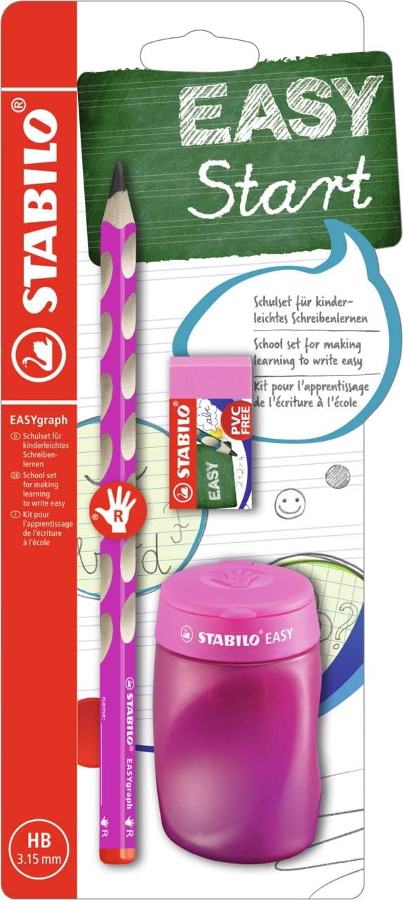 EASYgraph School Set Right Handed Pink- STABILO EASYgraph Pencil ...