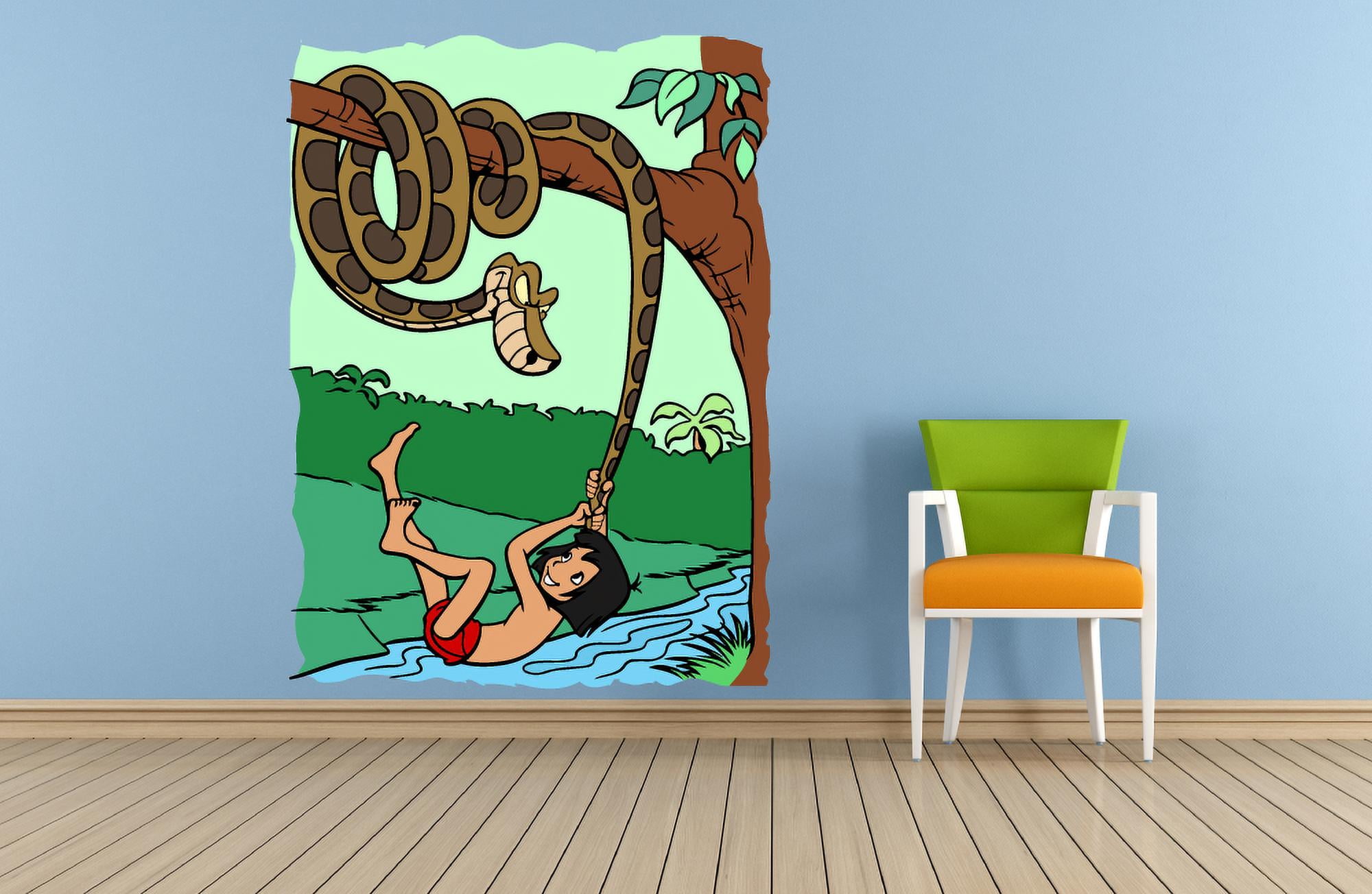 Jungle Book Mowgli Kaa Cartoon Colorful Decor Wall Sticker Art Design ...