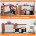 Hoffree 360° Rotating Computer Desk with Storage Large Office Desk with ...