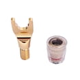 2PCS Gold Plated Y Spade to Banana Female Adapter, 4mm Jack Audio ...