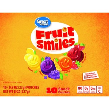 Great Value Original Fruit Smiles, 0.9 oz, 50 Count - Walmart.com