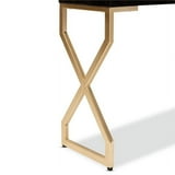 Allora Modern 2-Drawer Wood Console Table in Dark Brown and Gold ...