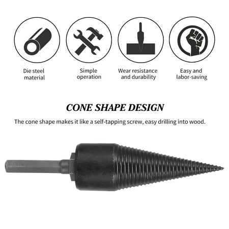 Wood Splitting Drill Bit Wood Log Splitter Wedge Wood drilling Wedge ...