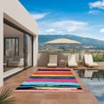 Colorful Striped Outdoor Rug 3x5 Ft, Non Slip Washable Area Rug, Modern ...