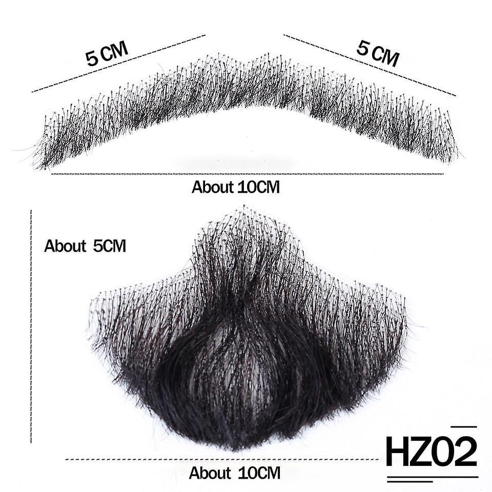 Cabello humano, cara falsa, barba y bigote, disfraz negro, barba para ...