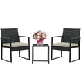 FDW Patio Bistro Set 3 Pieces Outdoor Wicker Chair Patio Rattan ...