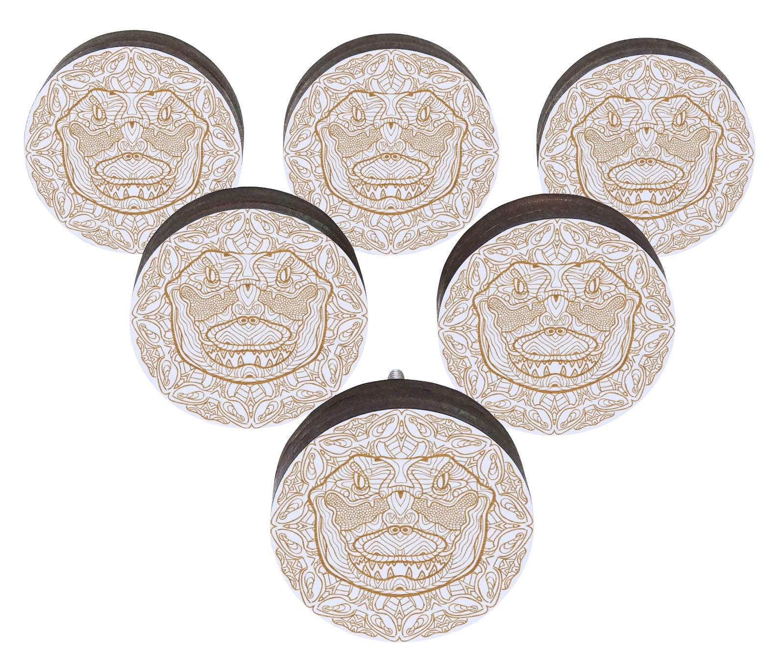 IBA Indianbeautifulart Red Engraved Knobs 10 Pc Furniture Wooden ...