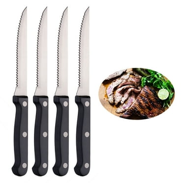 All Top Bargains 4pc Stainless Steel Steak Knife Set, Dishwasher Safe ...