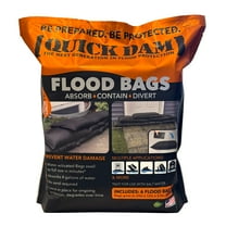 "Quick Dam Sandbags, Water Activated Flood Bags, 12"" x 24"" Size, 6 ...