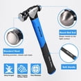 Ball Peen Hammer 24 oz, Metalworking Tool Forged Steel Head Ball Pein ...