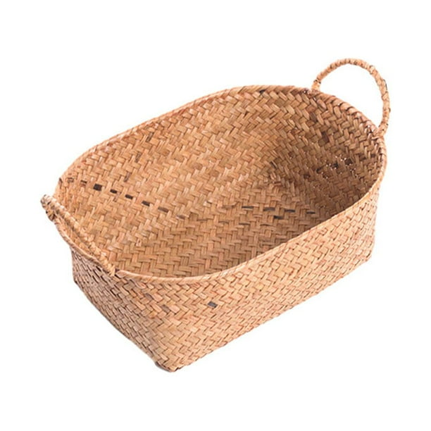 facefd Sea Weed Storage Basket Portable Handgrip Braided Oval Kitchen ...