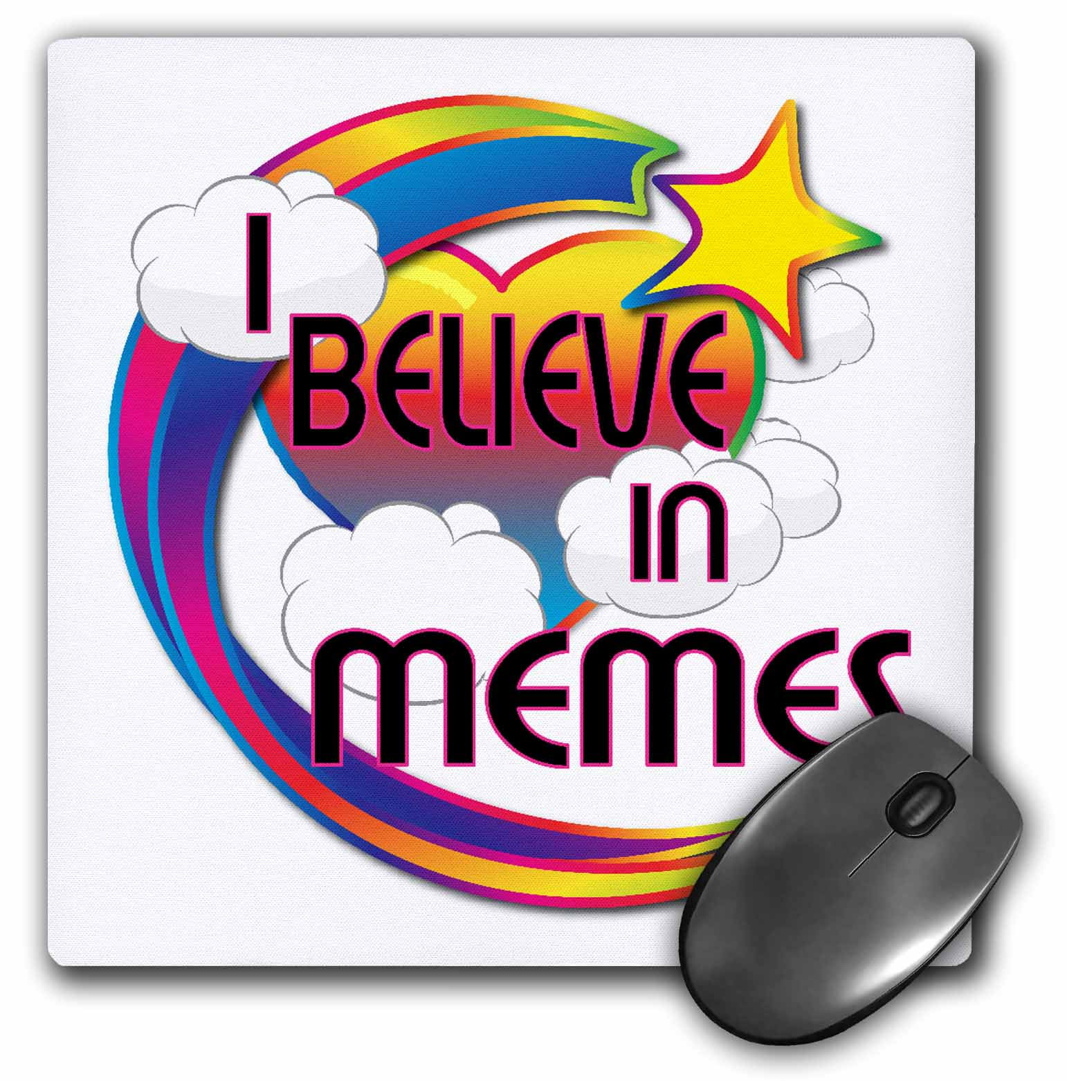 3dRose I Believe In Memes Cute Believer Design, Mouse Pad, 8 by 8 ...