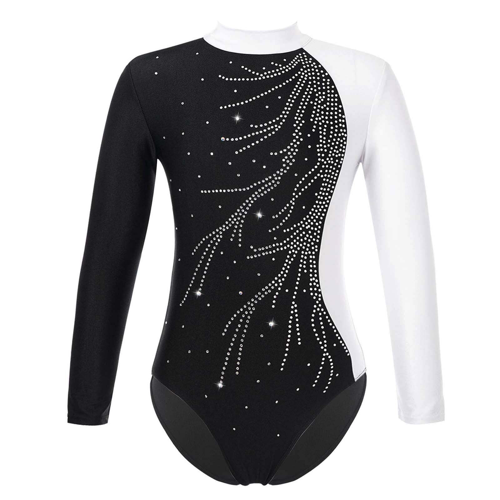 Alvivi Kids Girls Ballet Dance Gymnastics Leotards Long Sleeve Bodysuit ...