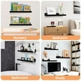 "Upsimples 15"" Acrylic Floating Shelves Set of 4, Wall Mounted, Easy ...