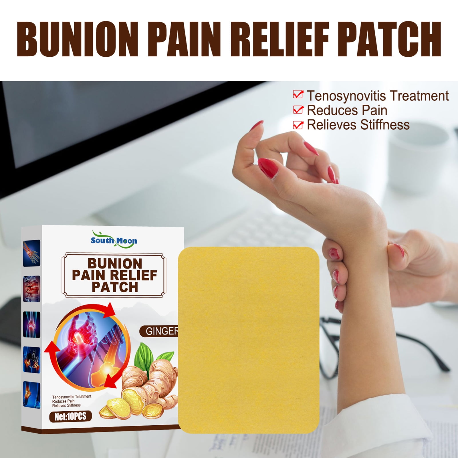 South Moon 10Pcs Bunion Patches Tendon Sheath Therapy Tenosynovitis ...