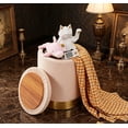 Velvet Storage Ottoman, Multipurpose Footrest Stool with Metal Base ...