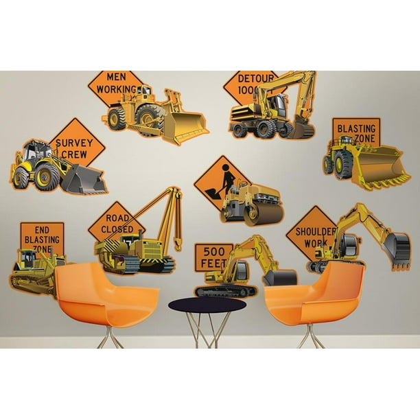 Construction Vehicles with Road Wall Decal Sticker Set by Wallmonkeys ...
