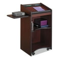 Safco Mahogany Executive Mobile Lectern Podium with Adjustable Wooden ...